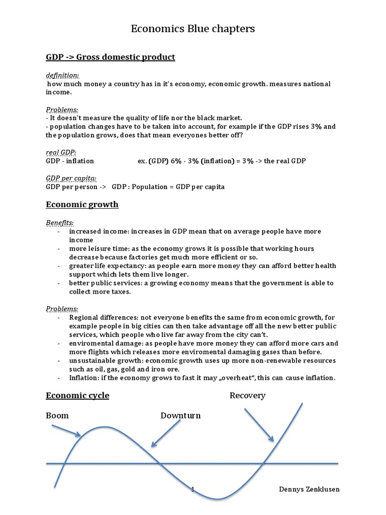 Edexcel IGCSE Economics Blue Section Summary | PDF | Fiscal Policy ...