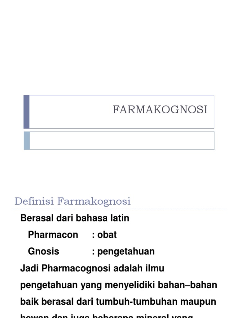 Farmakognosi 1.1 | PDF