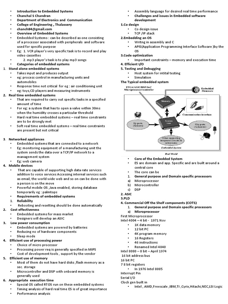 Introduction To Embedded Systems | PDF | Embedded System | Microcontroller