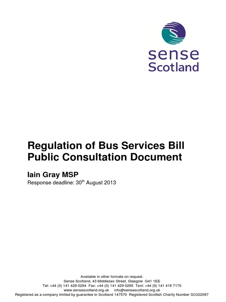 Regulation of Bus Services Bill Public Consultation Document | PDF ...