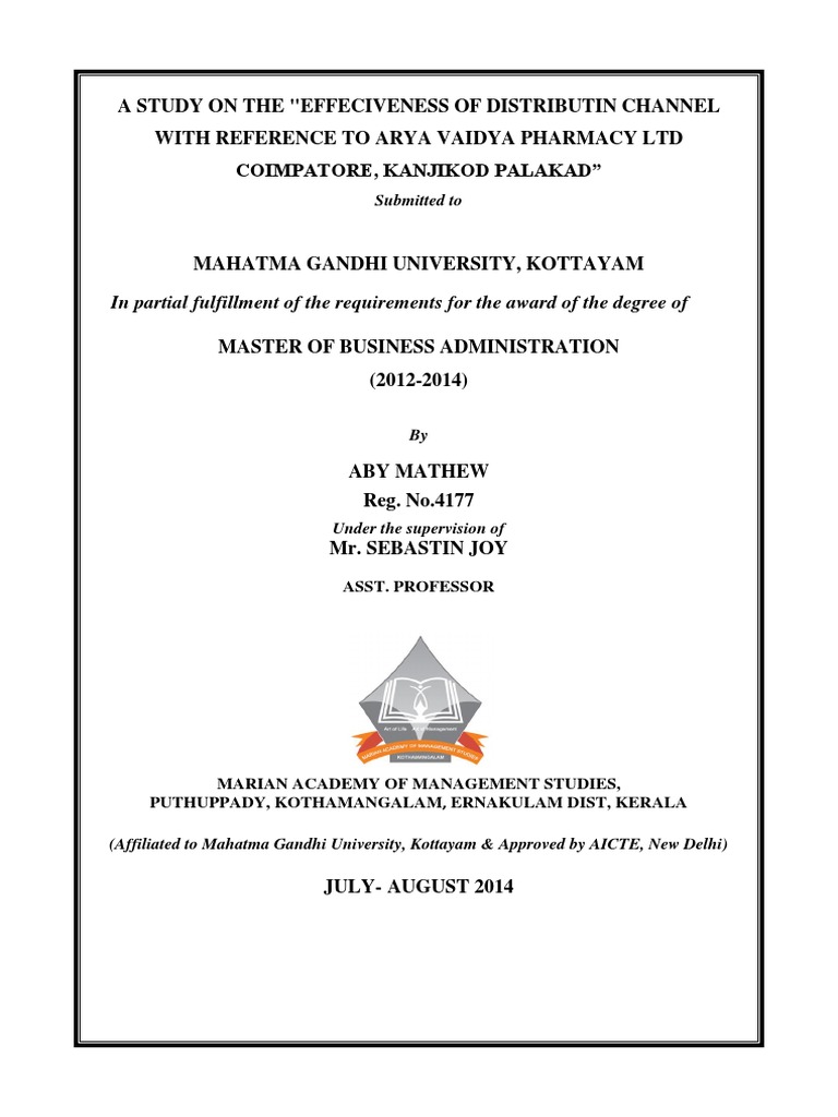 Effectiveness of Distribution Channels in AVP | PDF