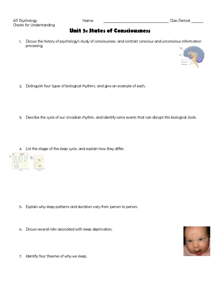 AP Psychology: States of Consciousness Guide | PDF | Sleep | Hypnosis