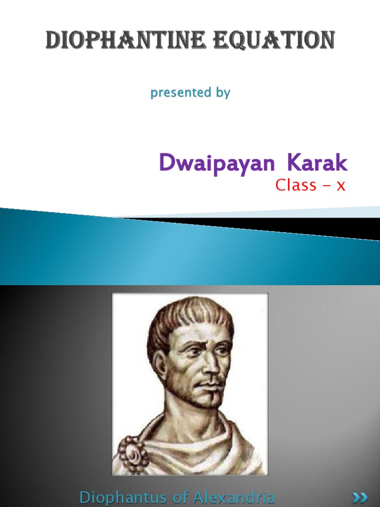 Diophantine Equation Pdf Equations Mathematical Analysis