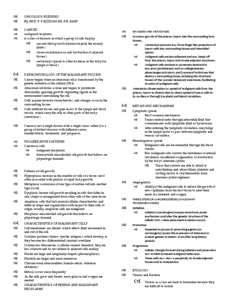 An In-Depth Overview of Oncology Nursing: Cancer Pathophysiology ...