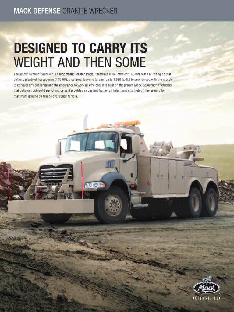 Mack Defense Granite Wrecker PDF | PDF | Suspension (Vehicle) | Axle