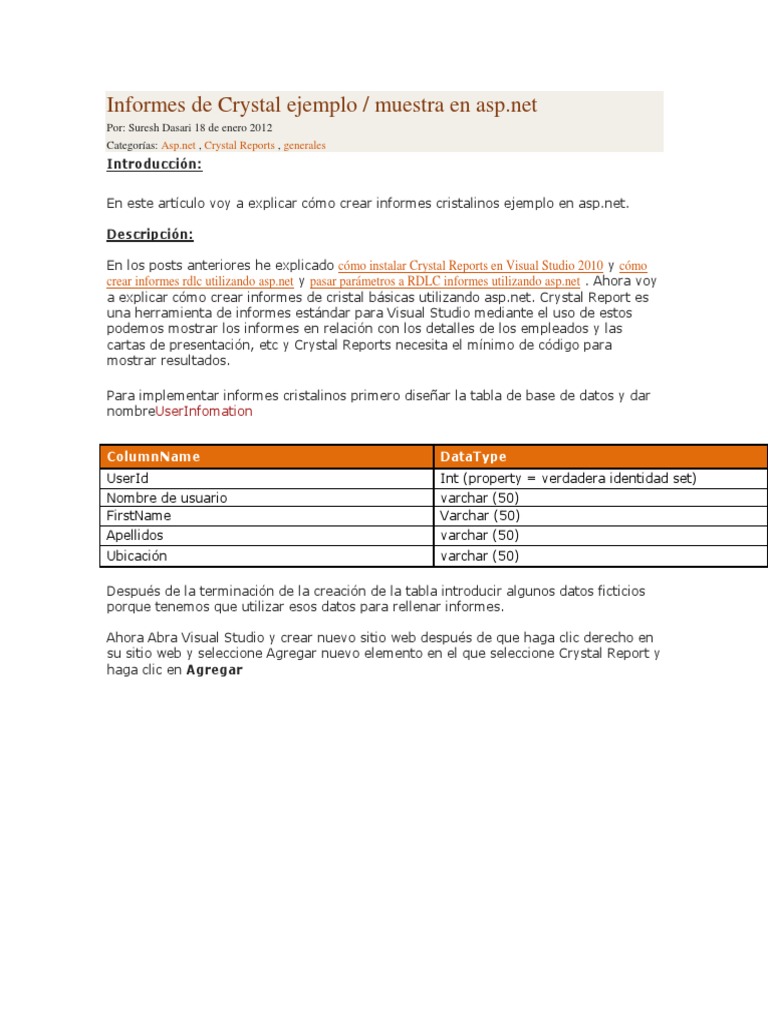 Informes de Crystal Ejemplo | PDF | Servidor SQL de Microsoft | Point ...