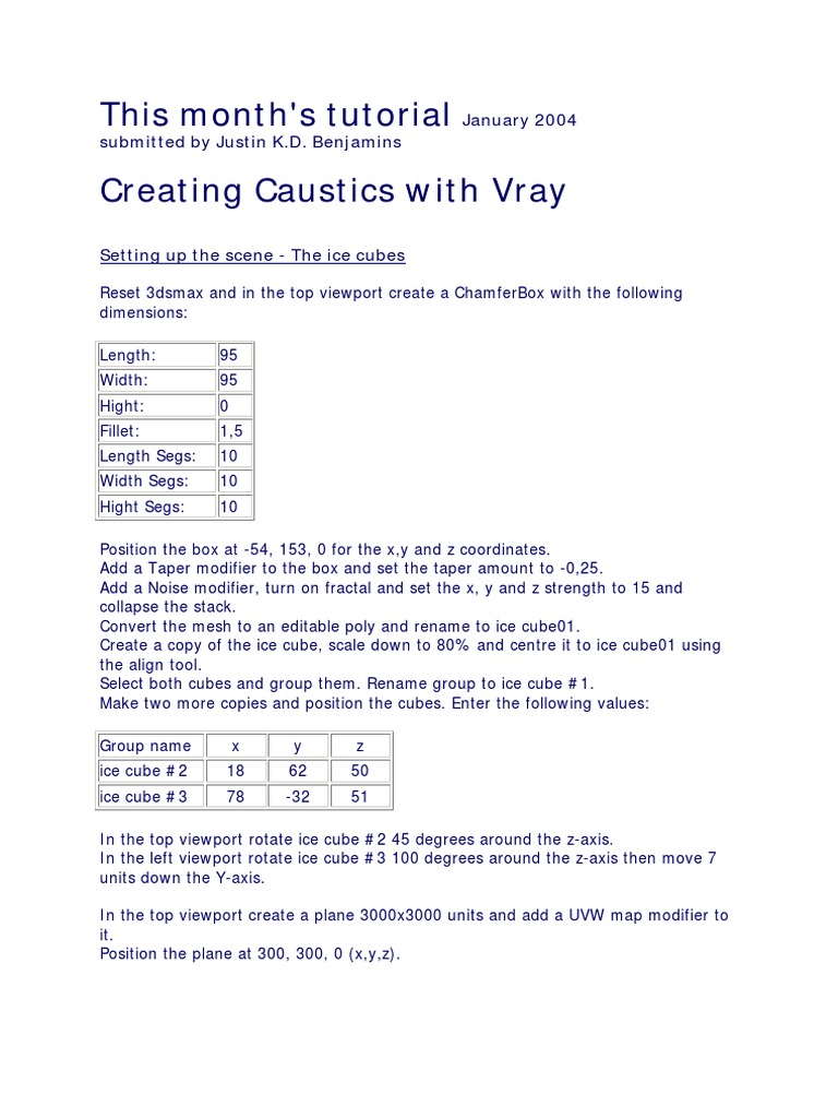 Vray Caustic Ice Cube Tutorial PDF | PDF | Rendering (Computer Graphics) | Graphics