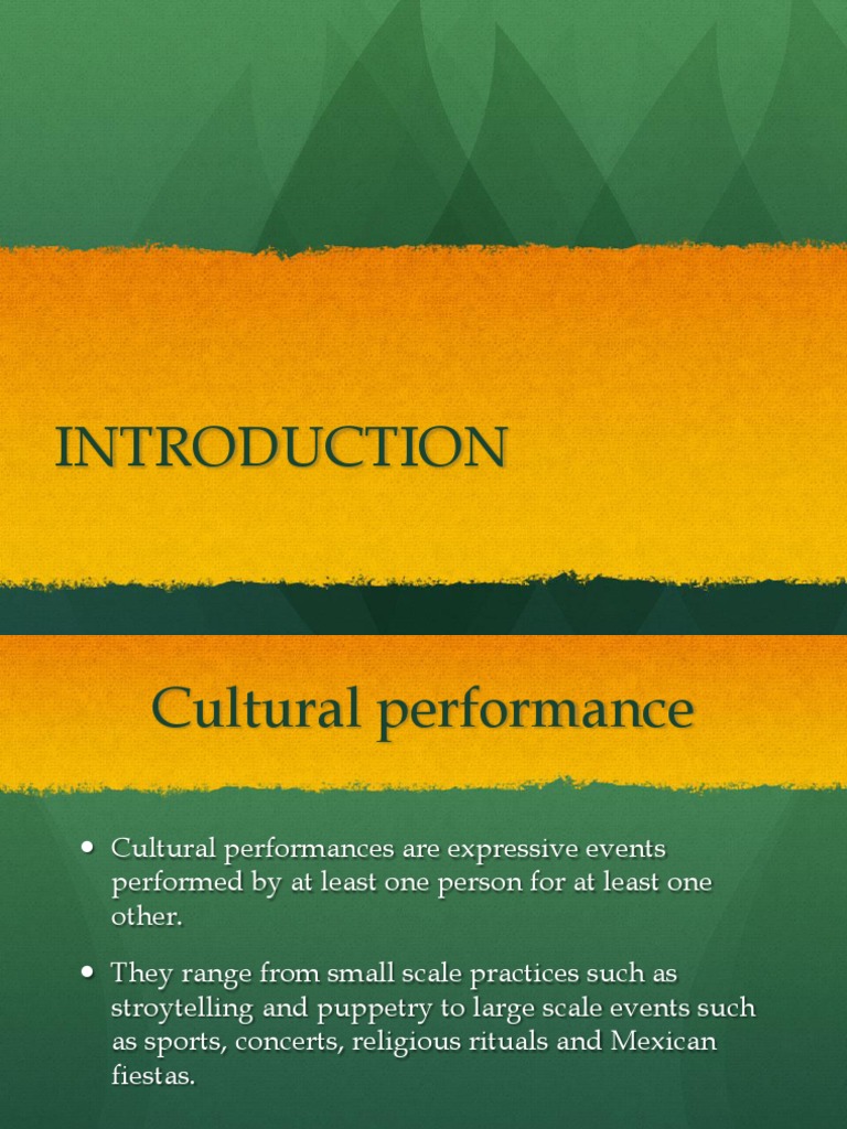 Lec 1 - Performances and Rituals PDF | PDF | Oral Tradition | Theatre