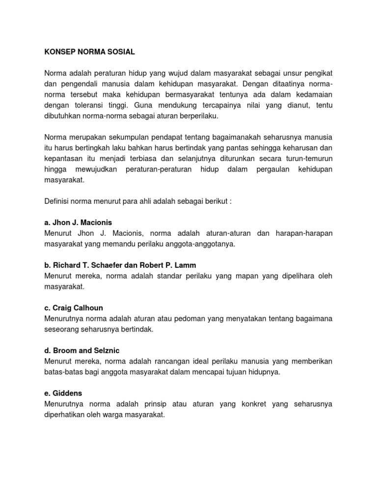 Konsep Norma Sosial | PDF | Gaya Hidup