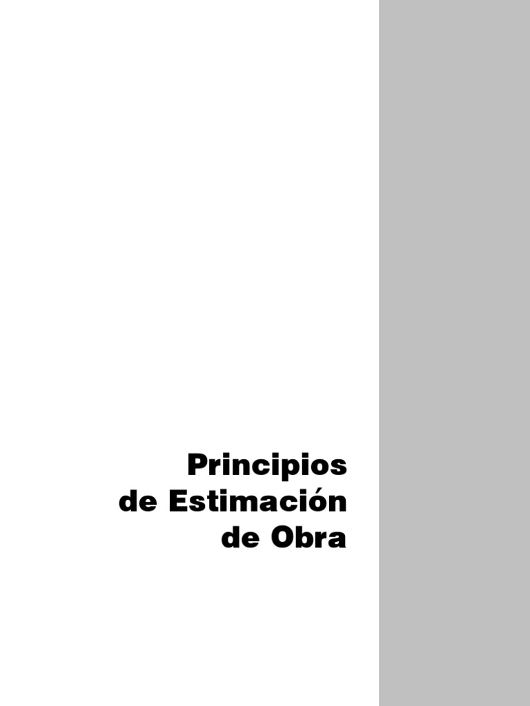 Principios de Estimacion de Obra PDF | PDF | Ladrillo | Hormigón