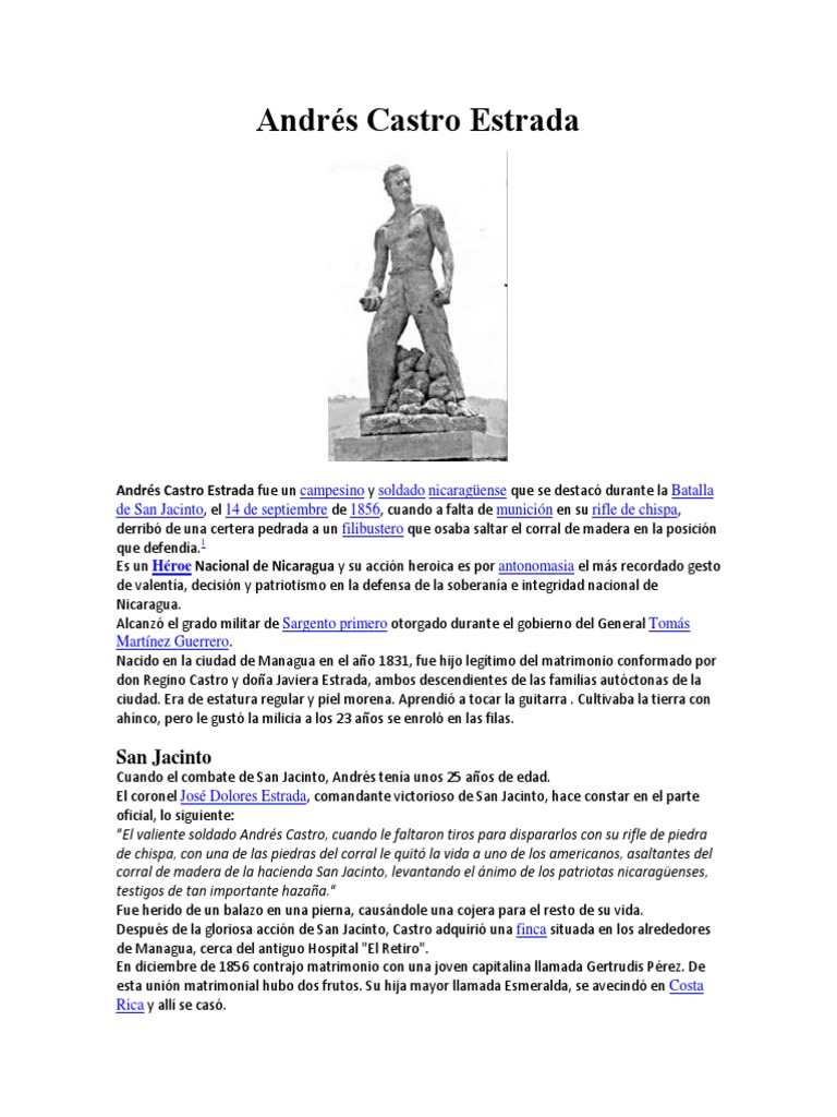 Biografía de Andrés Castro Estrada | PDF | Nicaragua | Militar