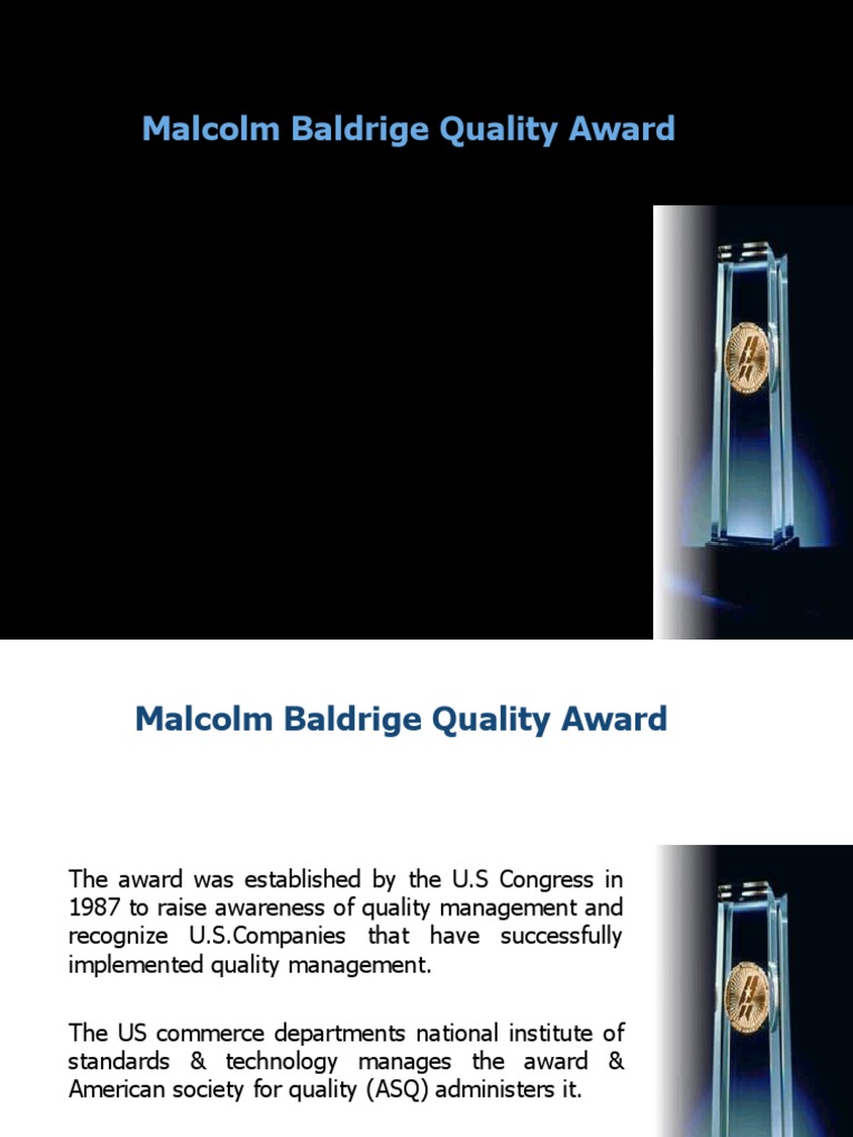 Malcolm Baldrige Quality Award | PDF | Quality Management | Accountability
