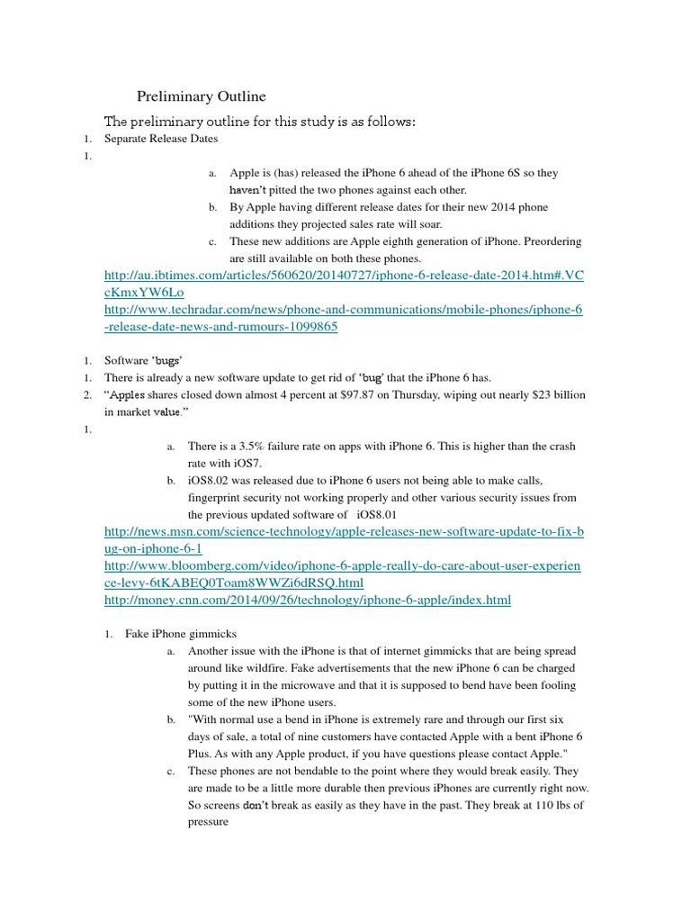 Group Project Outline | PDF | I Phone | Apple Inc.