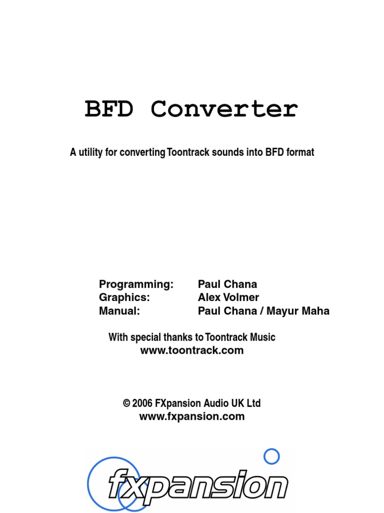 BFD Converter Manual | PDF | Drum Kit | System Software