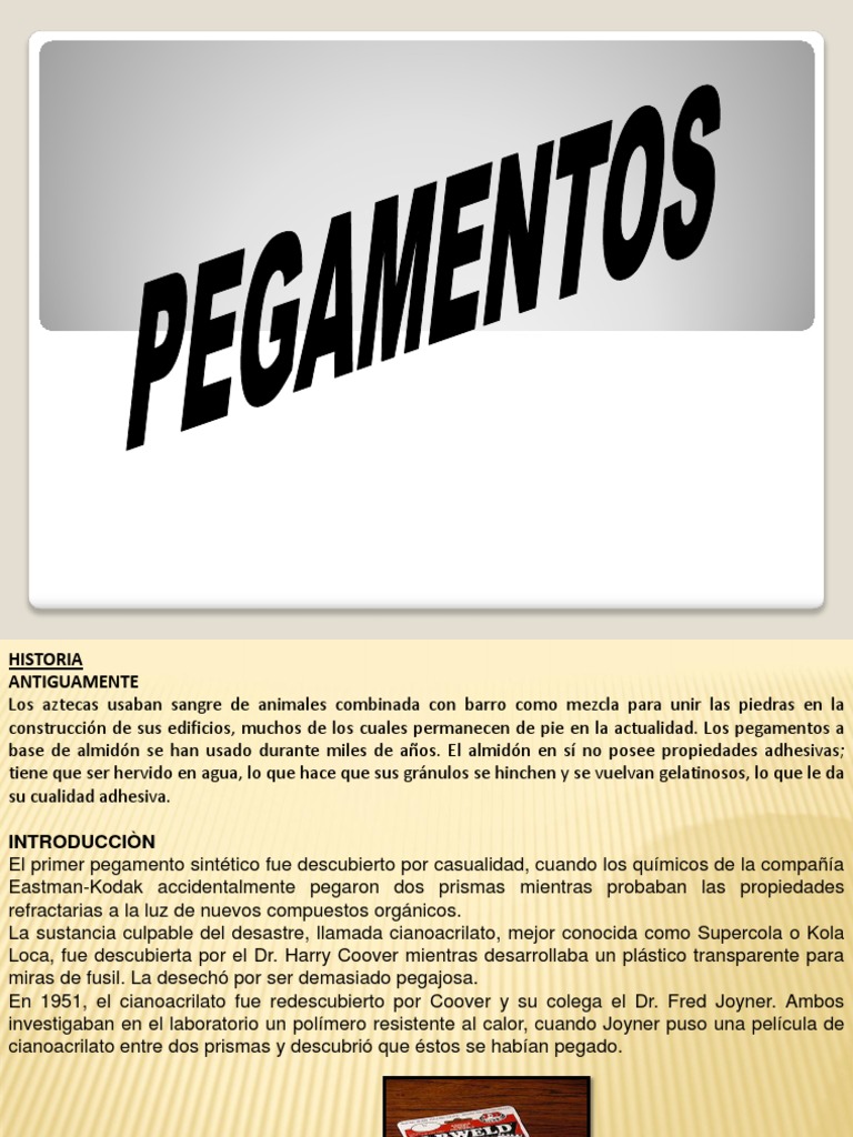 Exposicion Pegamentos | PDF | Materiales | Química