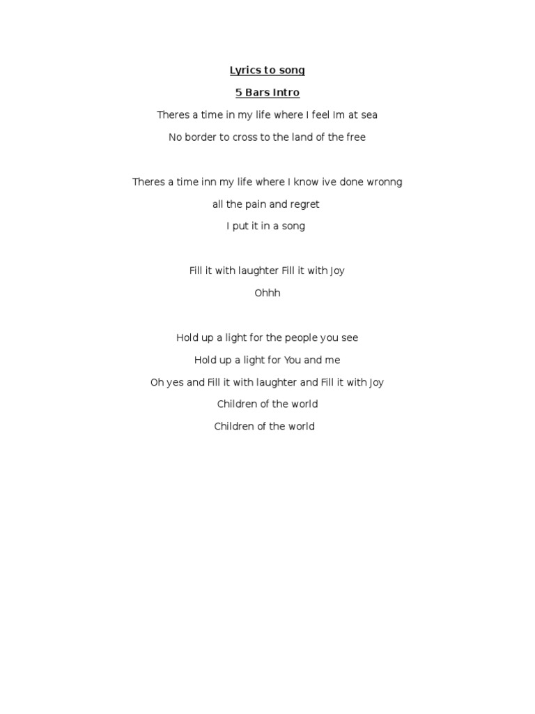 Uplifting Song Lyrics for Hope | PDF | Religion & Spirituality