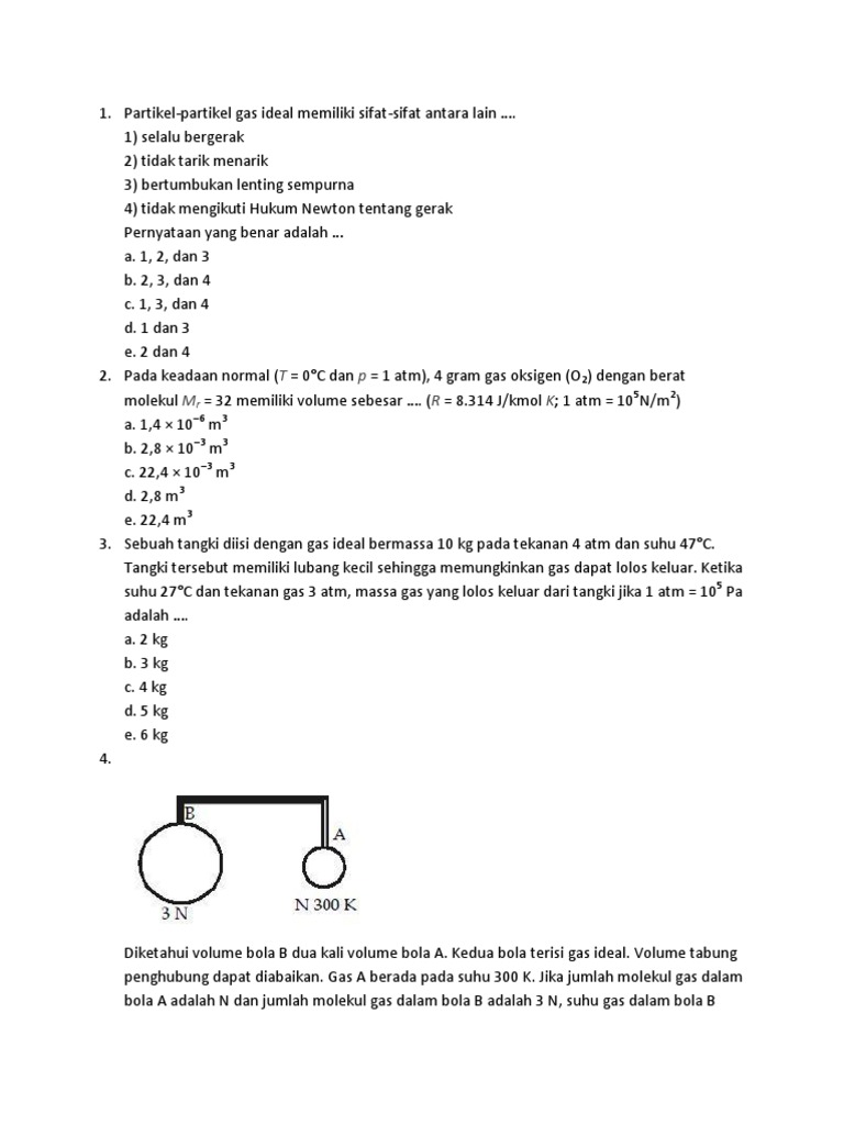 Gas Ideal: Sifat, Rumus, dan Soal Ujian | PDF