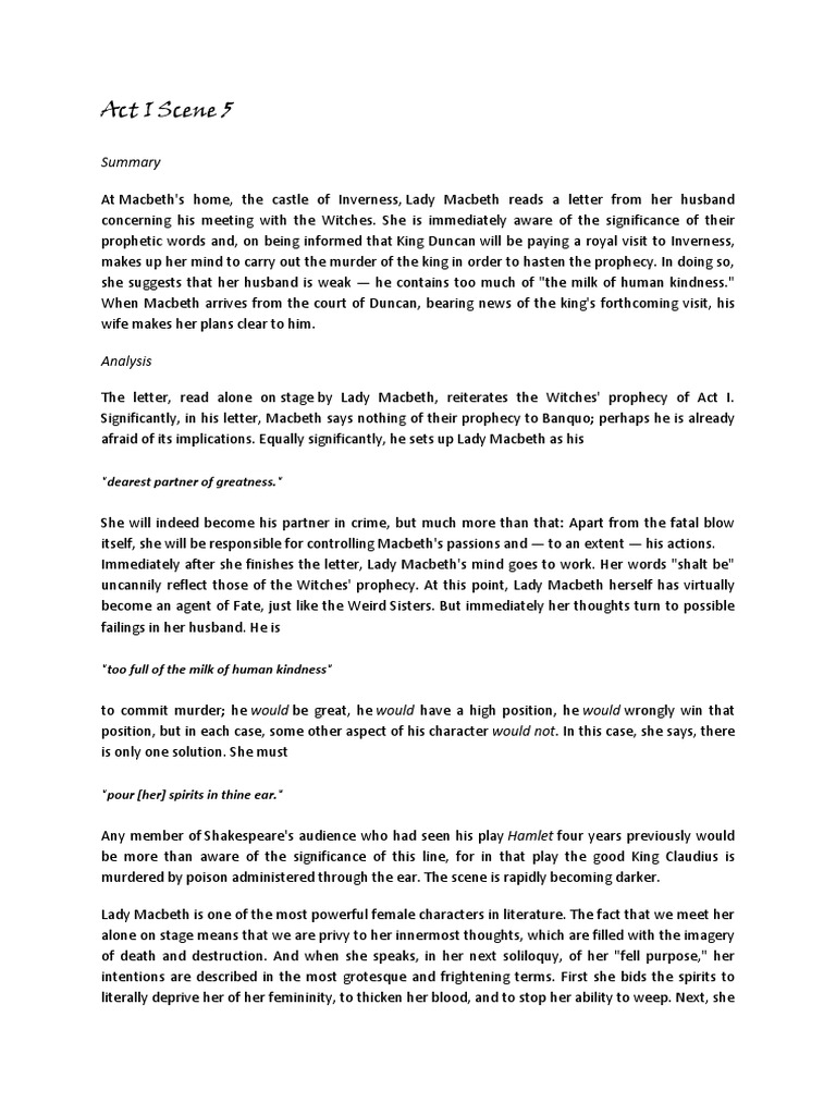 Macbeth Analysis | Download Free PDF | Macbeth