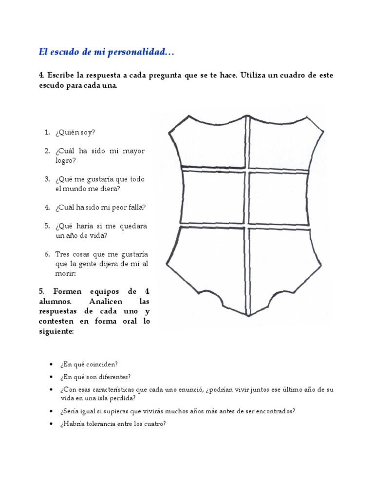 Escudo Personal y Autoestima | PDF | Autoestima | Sicología
