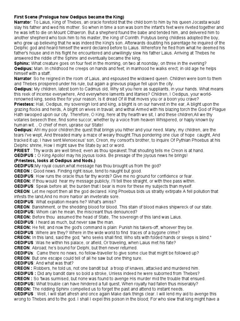 Dramatis Personae | PDF | Oedipus | Ancient Thebes (Boeotia)