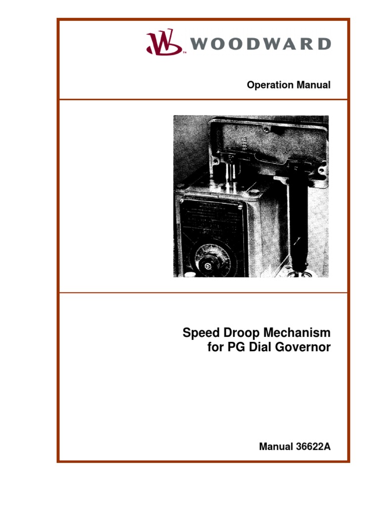 Speed Droop Mechanism For PG Dial Governor: Operation Manual | PDF ...