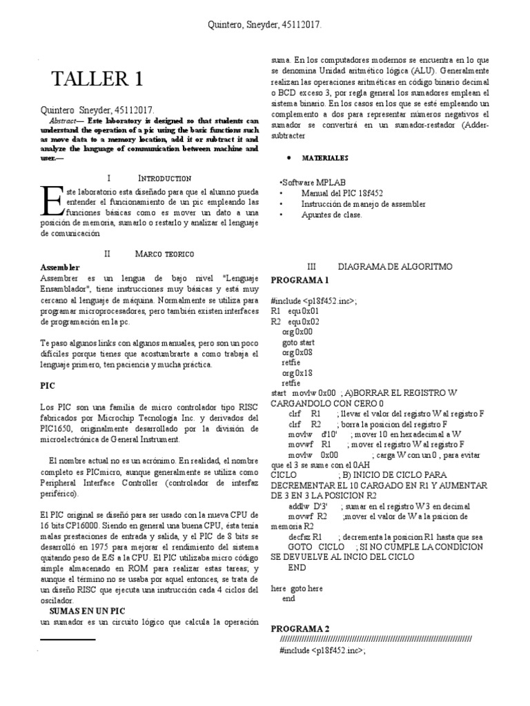 Taller 1 Practica1 | PDF