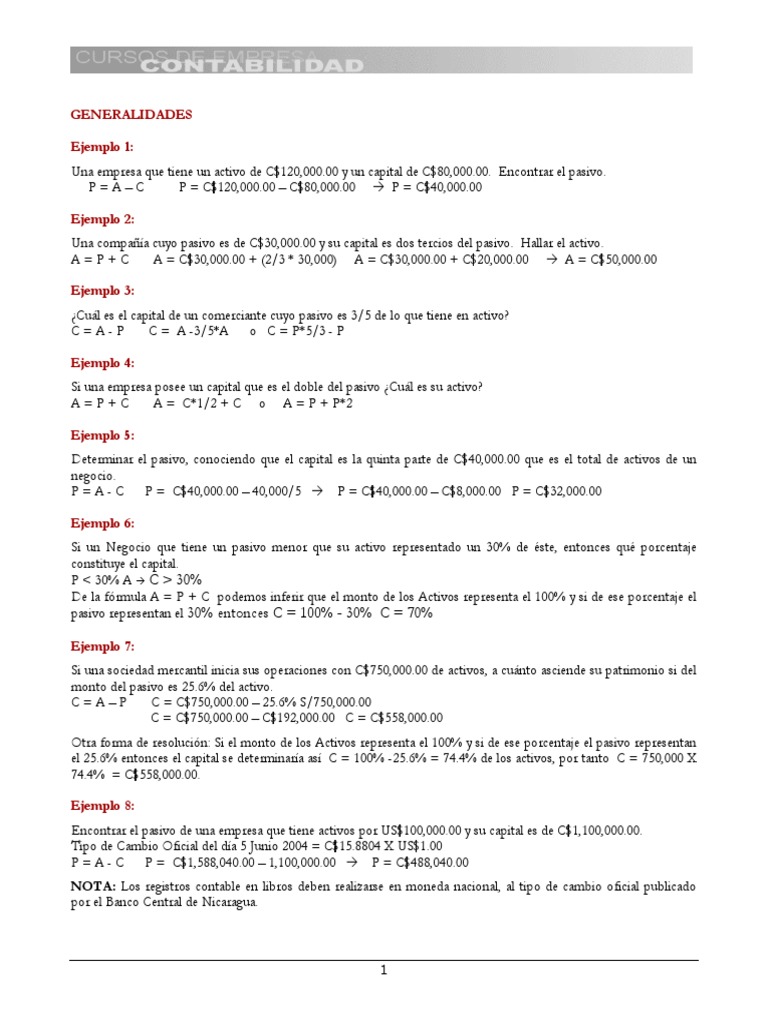 Ejercicios Contabilidad PDF | PDF | Euro | Bancos