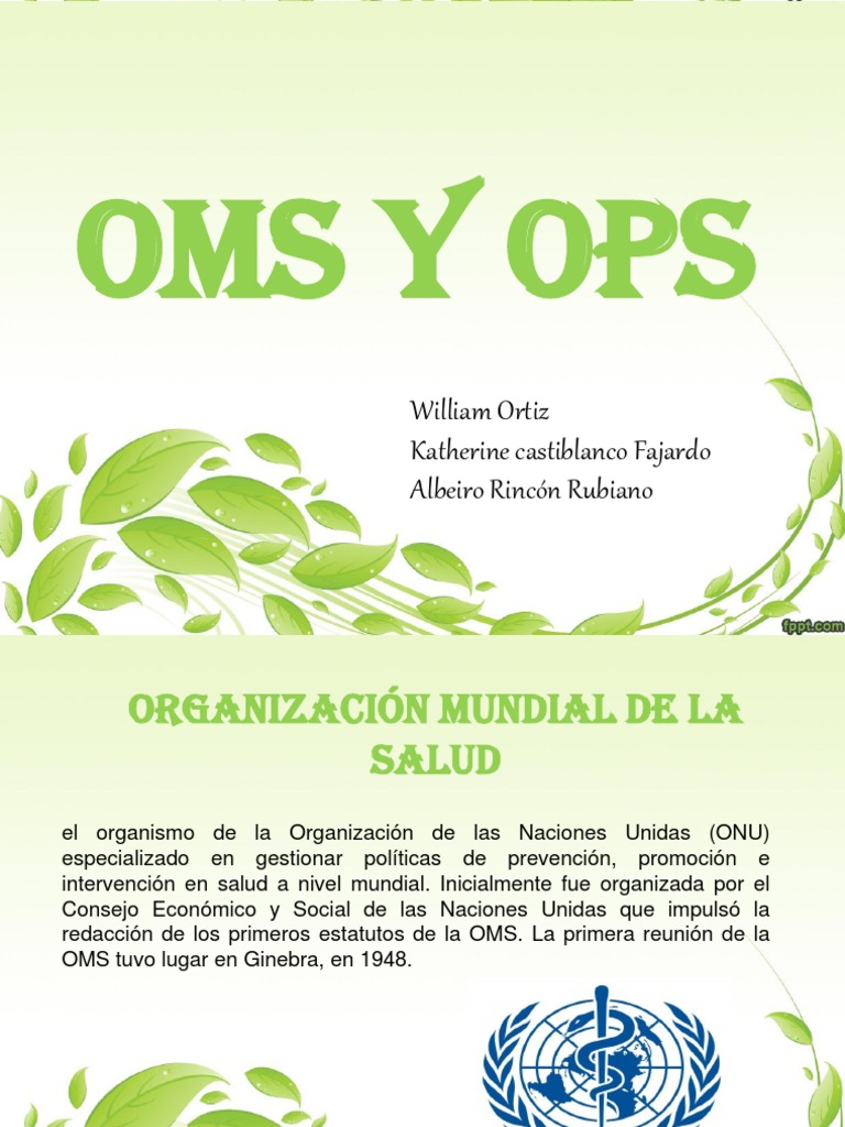 OMS y OPS | Organización Mundial de la Salud | Organización ...
