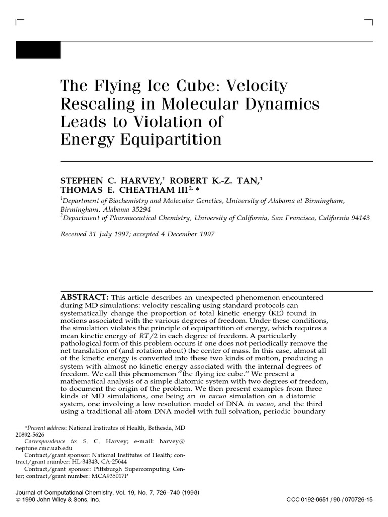 The Flying Ice Cube | PDF | Molecular Dynamics | Temperature