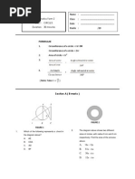 Form 3 Math Practice Test - Term 3 | PDF | Area | Geometry