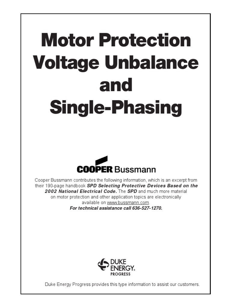 Motor Protection Voltage Unbalance | PDF | Fuse (Electrical) | Relay