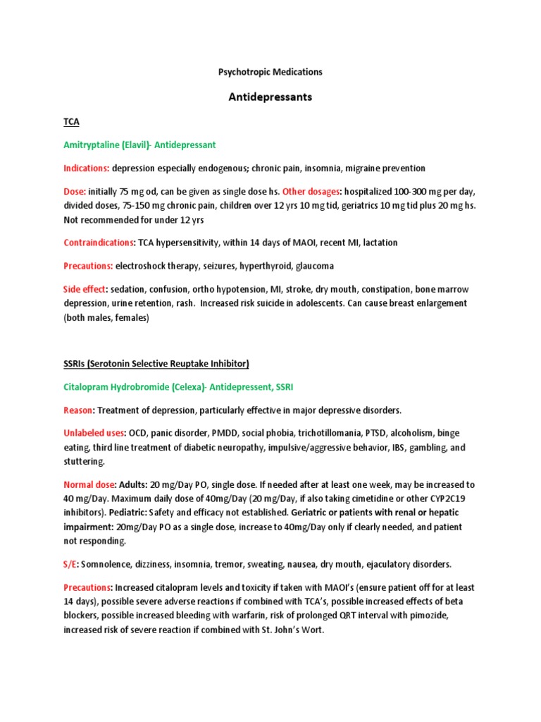 Psychotropic Medications | PDF | Benzodiazepine | Antidepressant