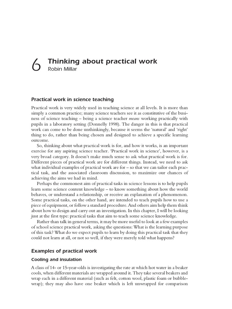 Thinking About Practical Work | PDF | Science | Epistemology