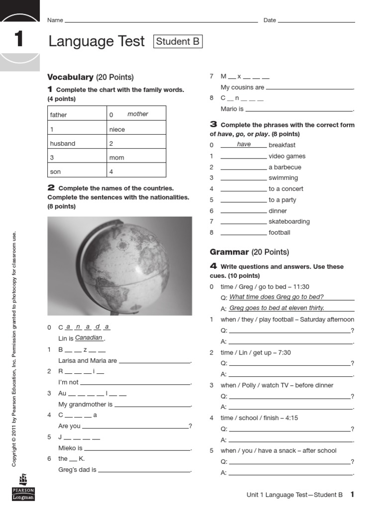 Language Test 1B PDF | PDF | Language Mechanics | Linguistic Typology