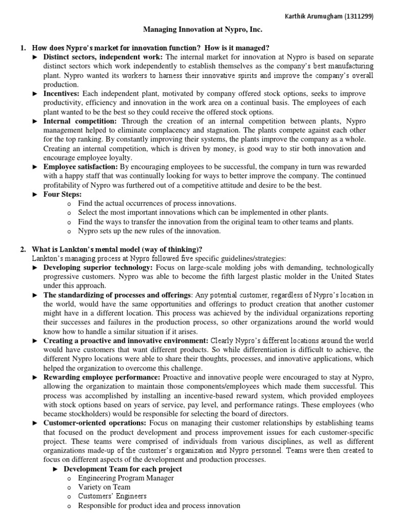 Nypro | PDF | Innovation | Employment