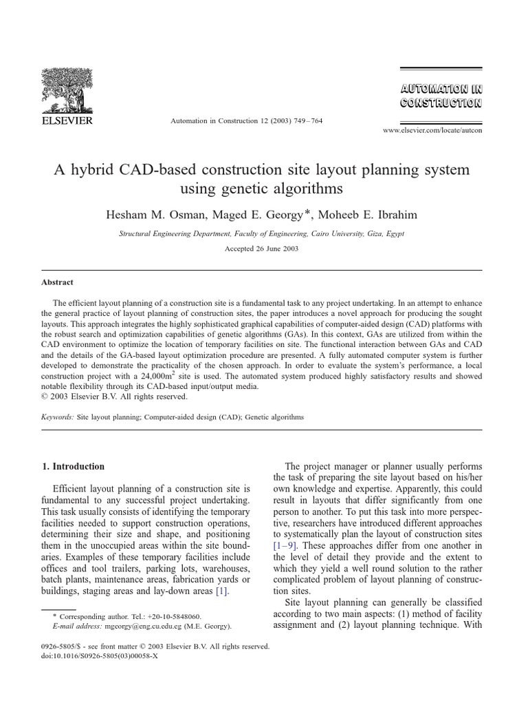 CAD-Based Construction Layout Optimization | PDF | Mathematical ...