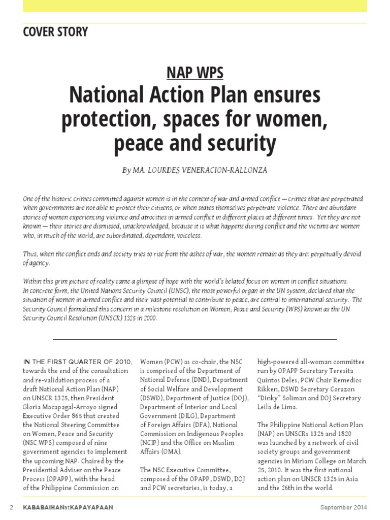 NAP WPS: National Action Plan Ensures Protection, Spaces For Women ...