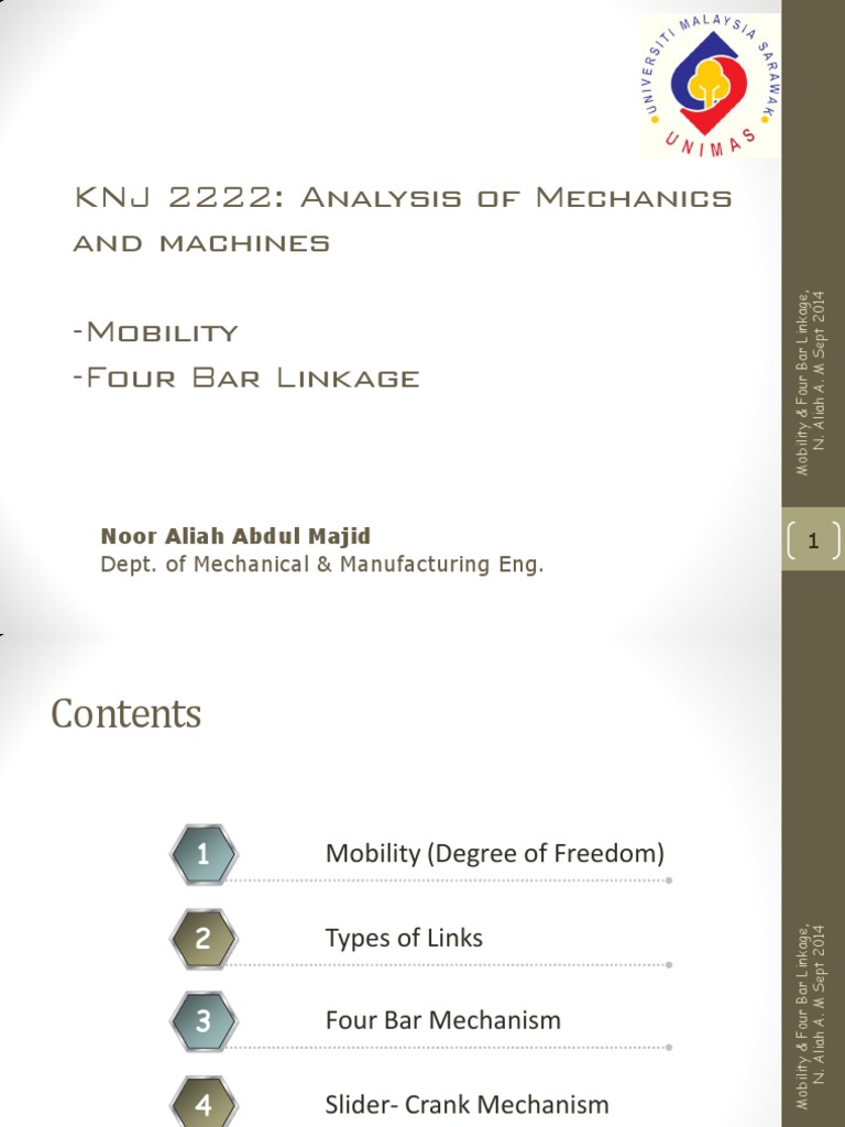 W2 Mobility Four Bar Slider Crank Mechanism 20140724 | PDF | Actuator ...