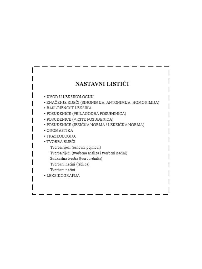 Nastavni Listici 4 | PDF