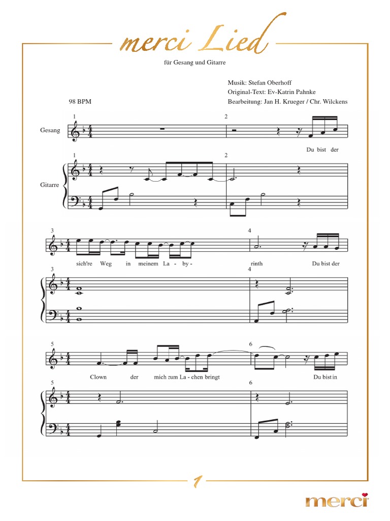 Merci Noten Gitarre PDF | PDF