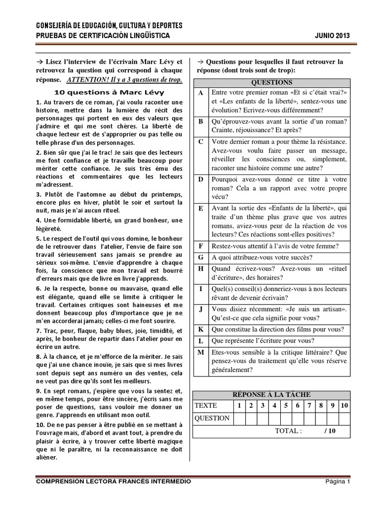 Comprensión Lectora Francés Intermedio PDF | PDF | Fumée du tabac ...