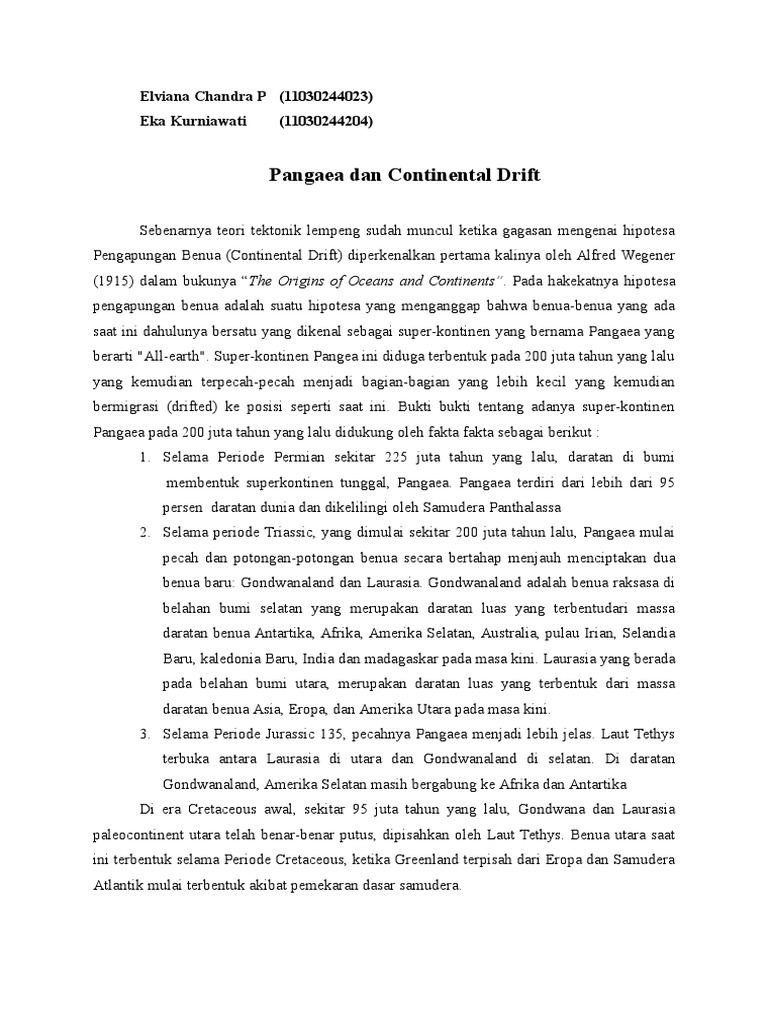Teori Pengapungan Benua Alfred Wegener | PDF