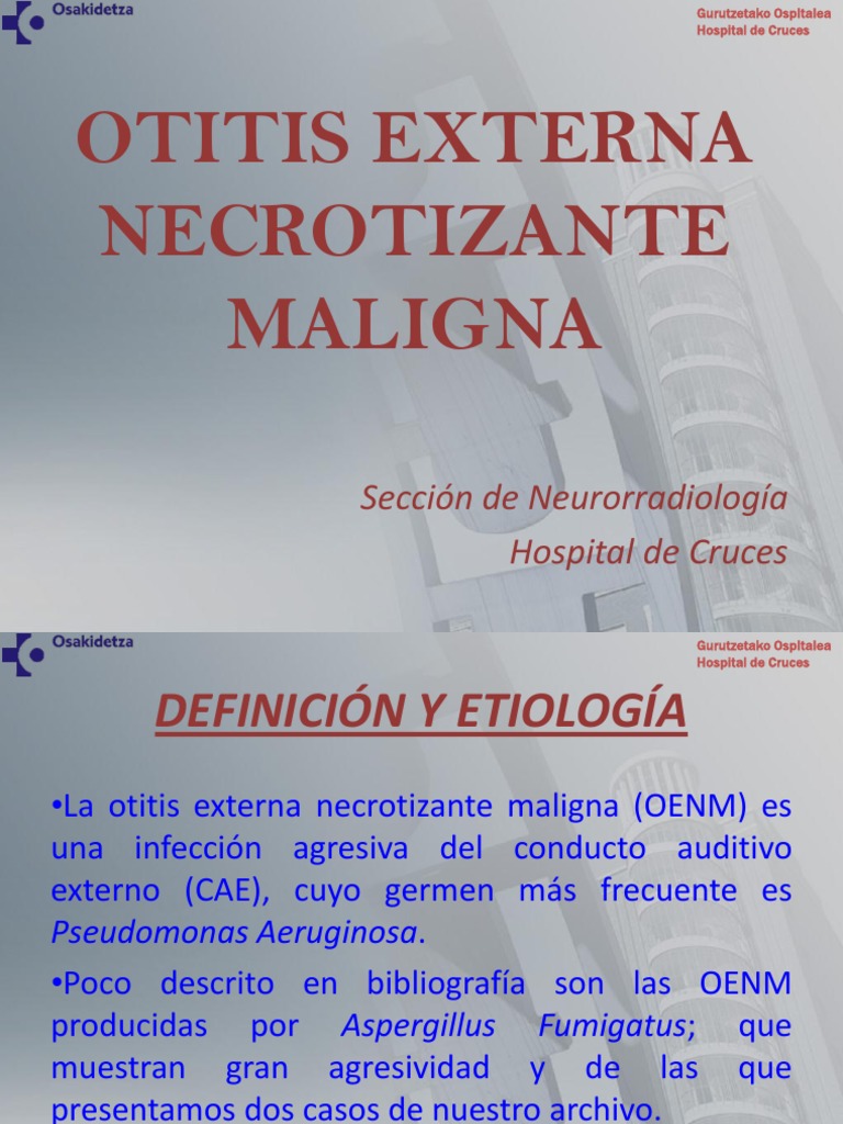 Otitis Externa Necrotizante Maligna | PDF | Cráneo | Hueso