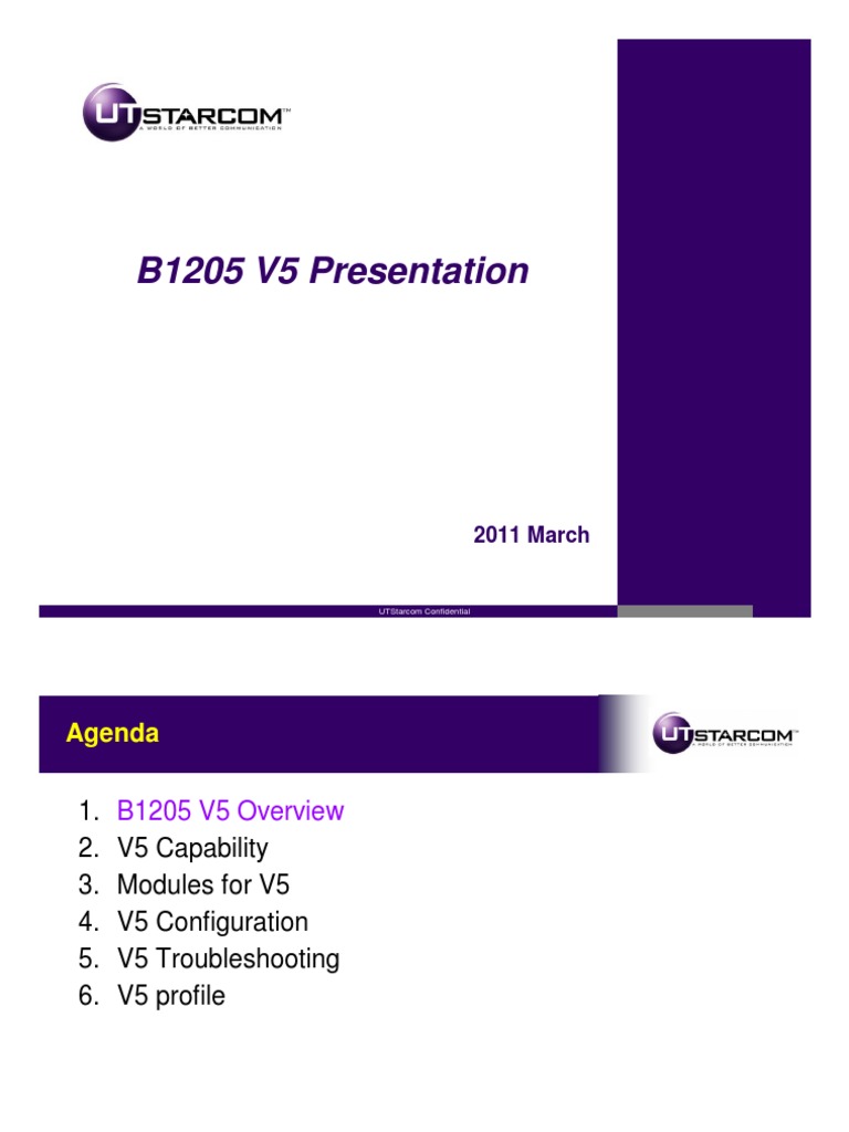 B1205 V5 Presentation | PDF | Public Switched Telephone Network ...