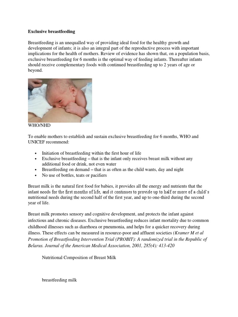 Exclusive Breastfeeding Download Free Pdf Breastfeeding Breast Milk