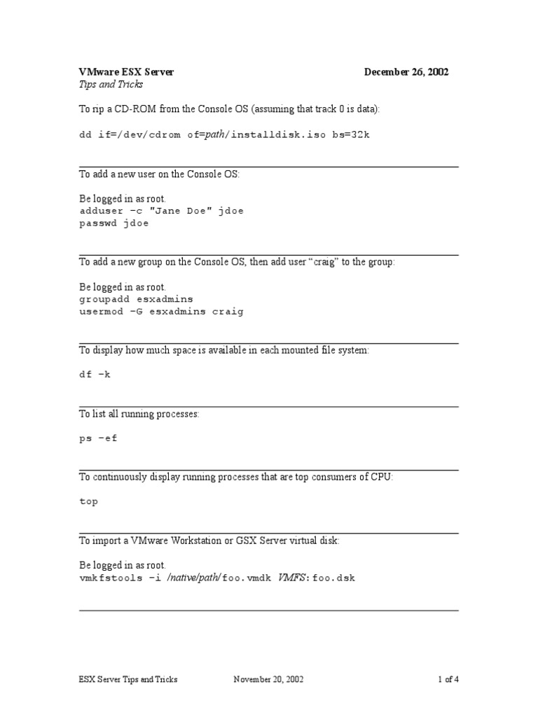 TipsAndTricks VMWare | PDF | Command Line Interface | Utility Software