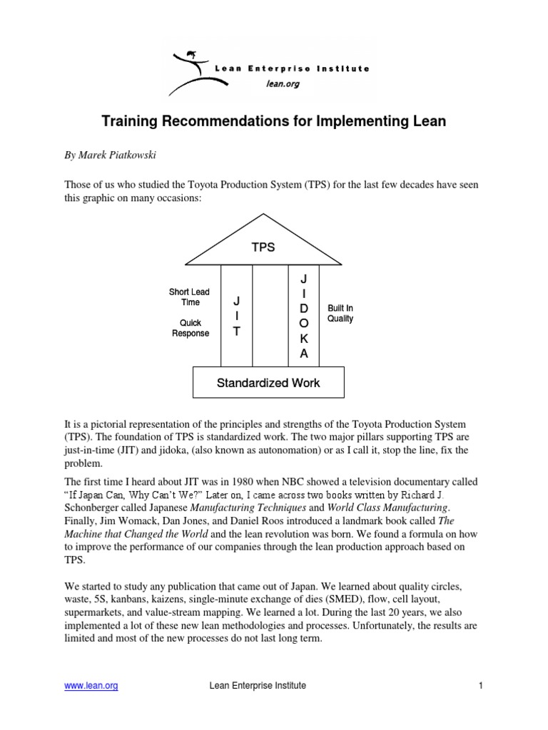 Implementing Lean | PDF | Lean Manufacturing | Leadership
