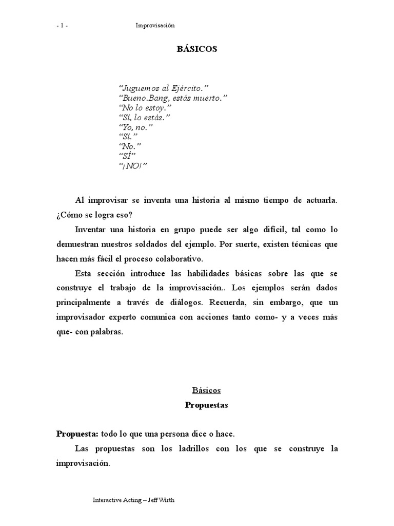 Impro Basicos | PDF | Improvisación | Science