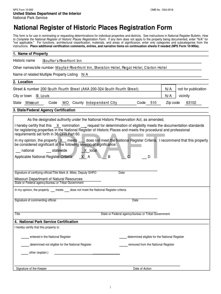 Stouffer's Riverfront Inn National Register of Historic Places ...