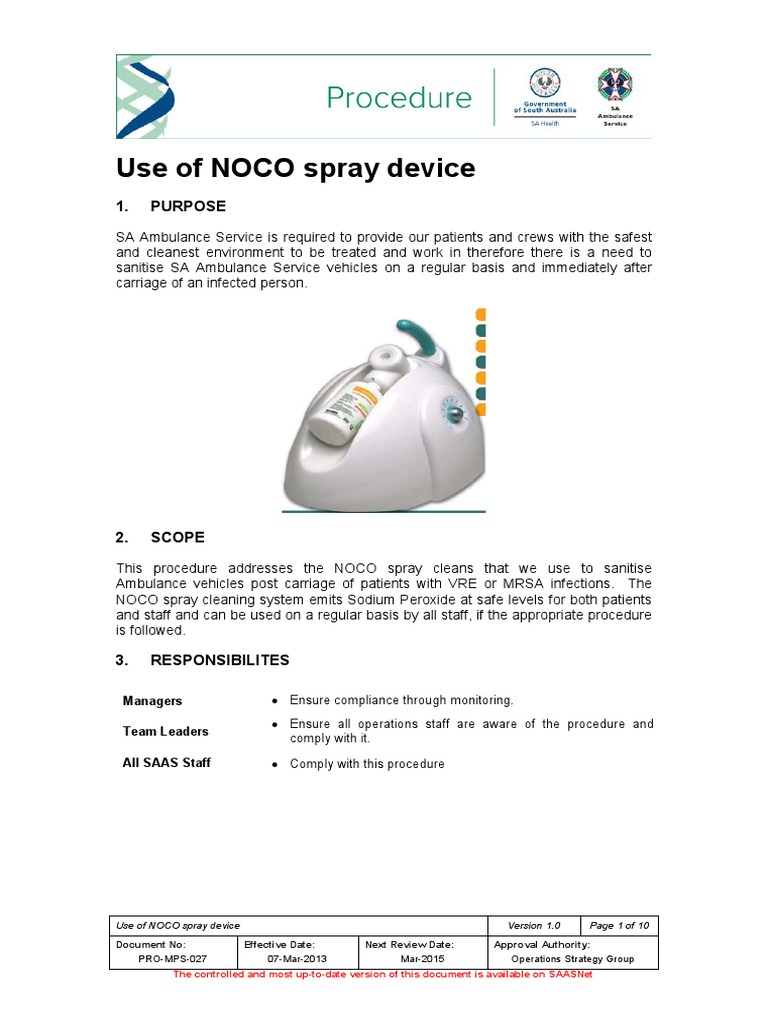 NOCO Procedure | PDF | Personal Protective Equipment | Wellness